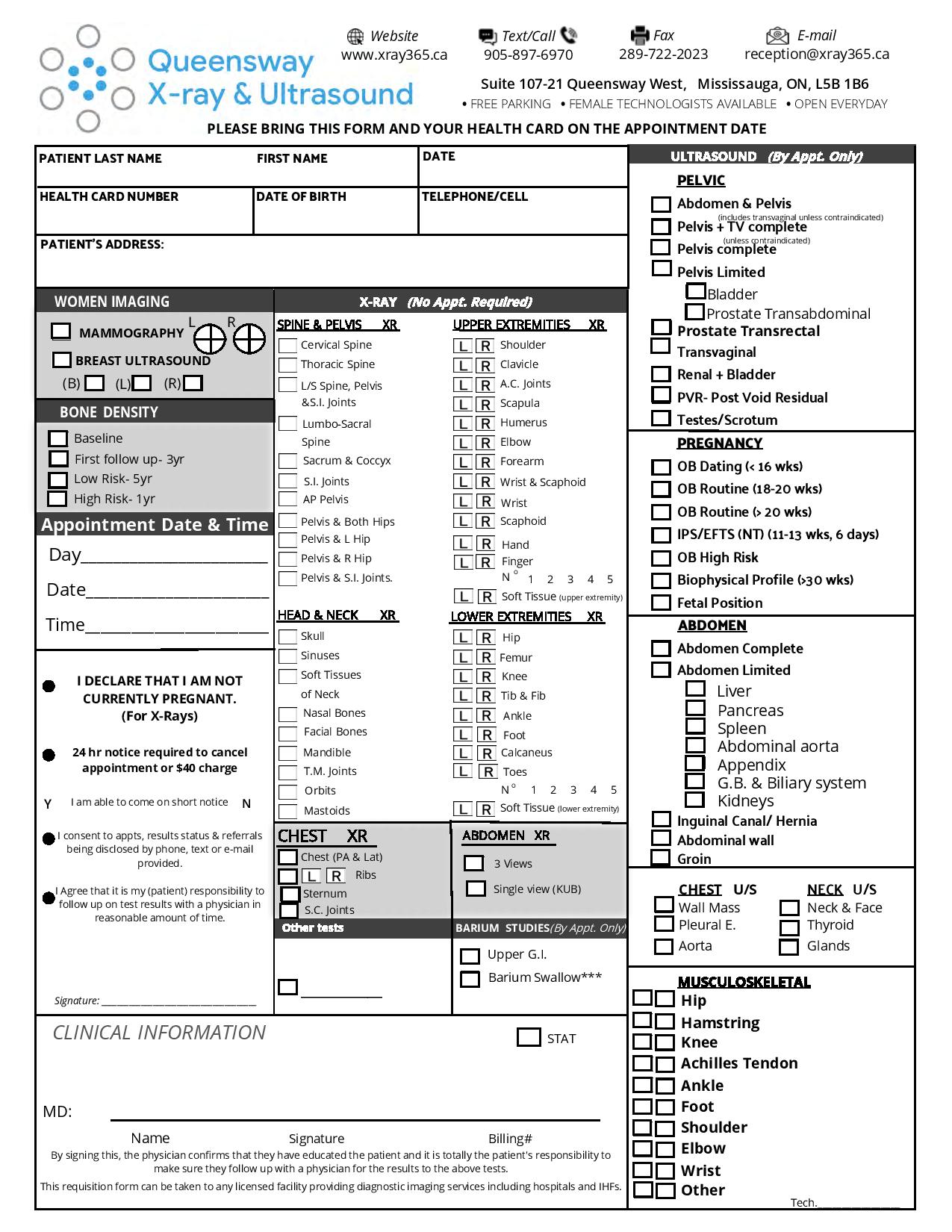 Physician Forms & Referrals | X-ray 365